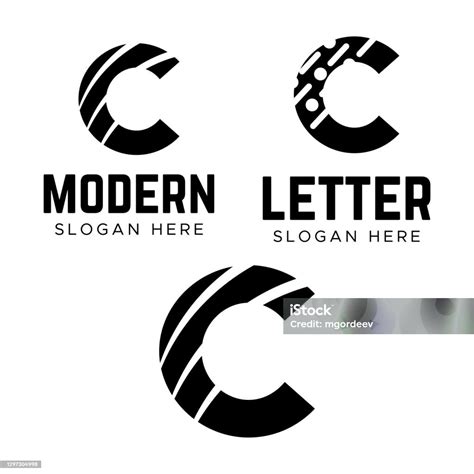 Logo Baris Vektor Huruf C Tipe Logo C Minimalis Ilustrasi Stok Unduh