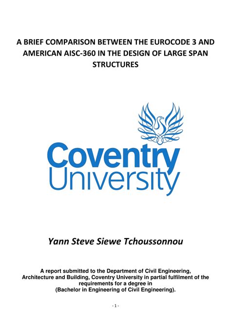 pdf comparison of eurocode ec3 and american aisc 360 to the design of