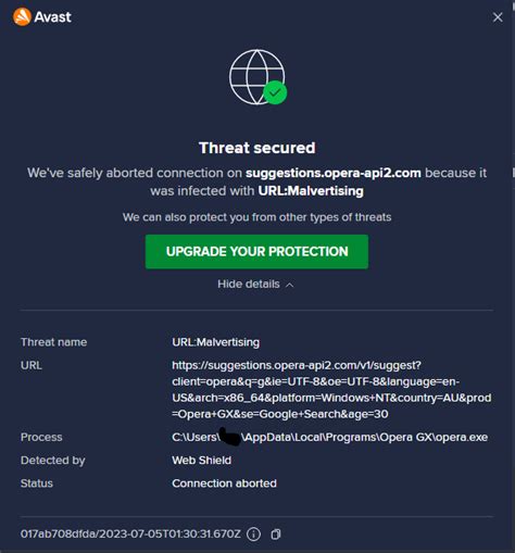 avast keeps blocking me from using the search bar r operabrowser
