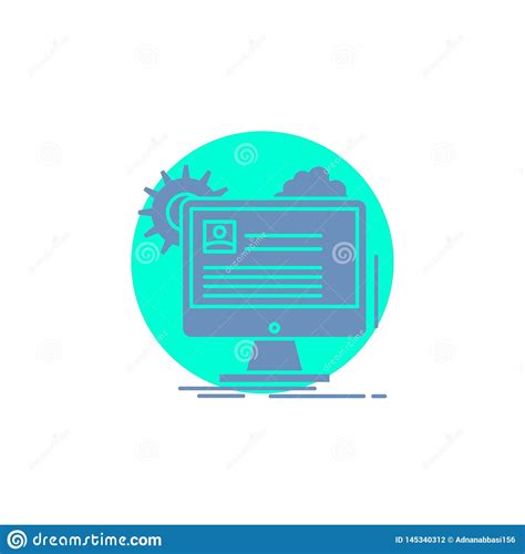 Account Profile Report Edit Update Glyph Icon Stock Vector Illustration Of Flat Member