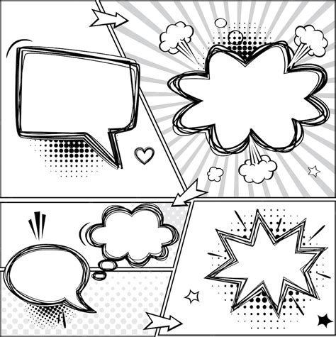 Premium Vector | Comic speech bubbles and comic strip vector retro comic book speech bubbles ...