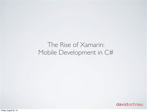 The Rise Of Xamarin Mobile Development In C Speaker Deck