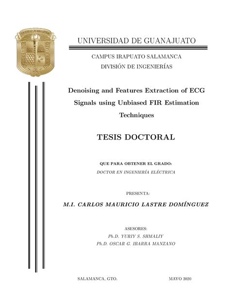 Denoising And Features Extraction Of Ecg Signals Using Unbiased Fir Estimation Techniques Eurasip