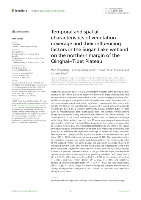 Pdf Temporal And Spatial Characteristics Of Vegetation Coverage And