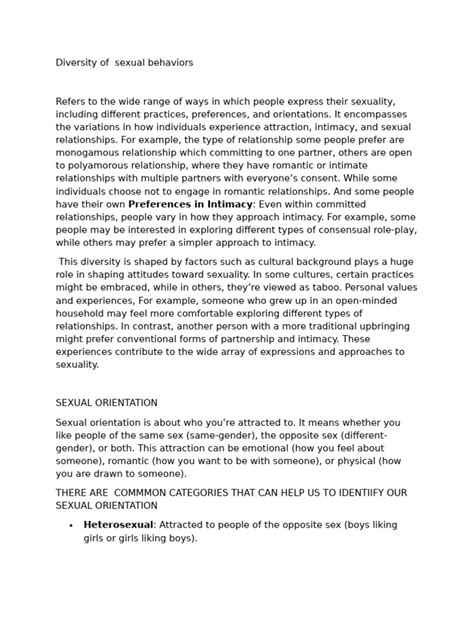 Understanding Sexual Behavior Diversity Pdf Homosexuality