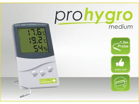 Digital Thermo-Hygro meter MEDIUM with probe - LedGrowShop