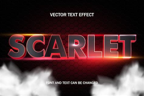 Premium Vector Scarlet Red Font Typography Lettering 3d Editable Text