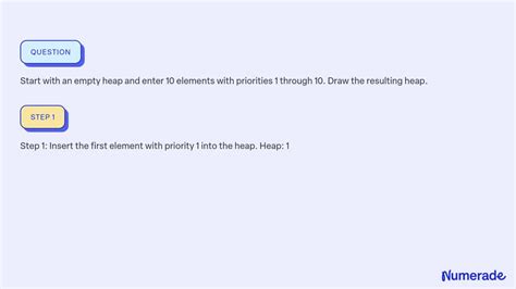 ⏩solved start with an empty heap and enter 10 elements with… numerade
