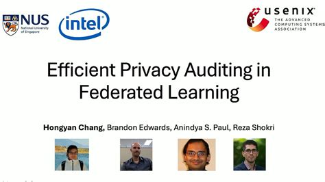 usenix security 24 efficient privacy auditing in federated learning youtube
