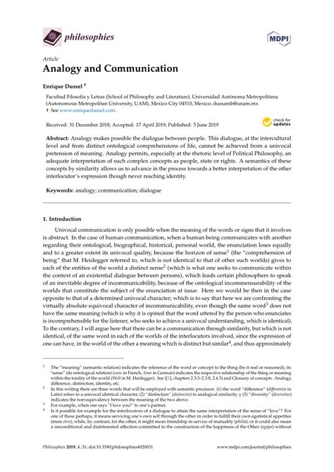 Pdf Analogy And Communication