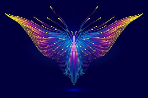 Premium Vector Colorful Dotted Line Abstract Flying Wings Or Butterfly Abstract Graphic