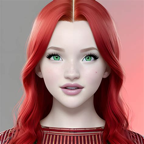 Bella Thorne Dove Cameron Face Morph Green Eyes Red Hair 3d