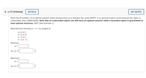 Solved Solve The LP Problem If No Optimal Solution Exists Chegg