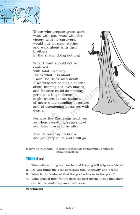 Poetry 3 Keeping Quiet Ncert Book Of Class 12 Flamingo