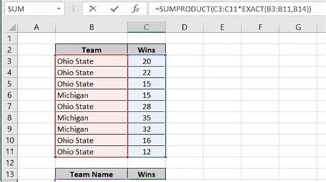 Combine SUMPRODUCT And EXACT Formula In Excel Excelbuddy