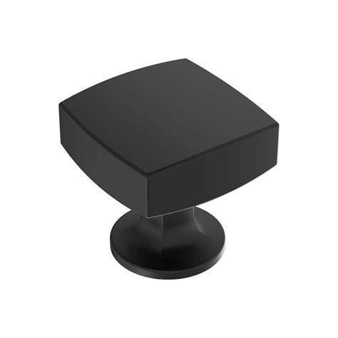 Amerock Everett 1 14 In 32mm Modern Matte Black Square Cabinet Knob Bp37101mb The Home Depot