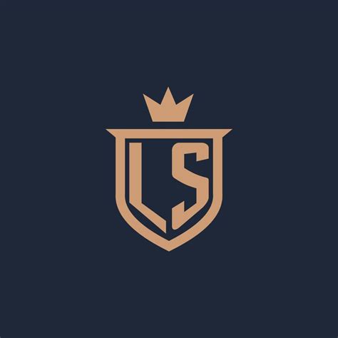 Ls Monogram Initial Logo With Shield And Crown Style 11648169 Vector