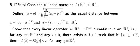 Solved 15pts ﻿consider A Linear Operator Lr3→r3define