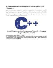 Master Turbo C Guide To Using Operating Programs Course Hero