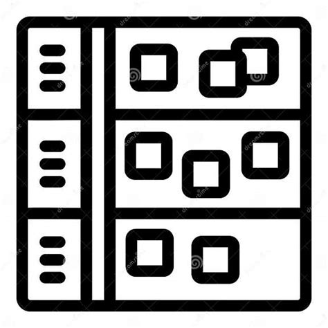 Server Room Icon Showing Data Storage System With Multiple Racks Stock