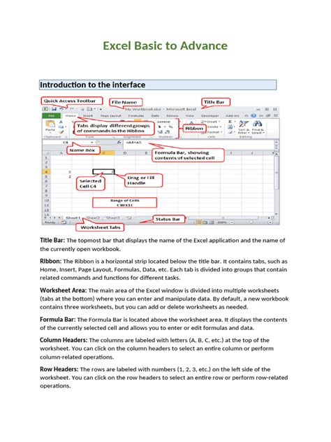 Excel Basic Advance Detail Pdf Microsoft Excel Visual Basic For