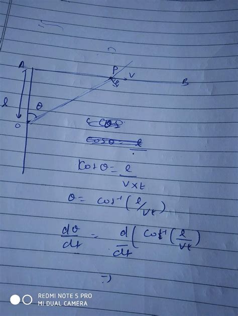 A Point P Is Moving With Constant Velocity V Along A Line AB O Is A Point On The Line