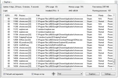 Daphne Task Manager Replacement Kill Control Debug Windows Process