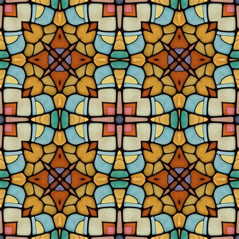 Premium Photo Seamless Tileable Abstract Pattern In Stainedglass