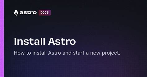 Install Astro Docs