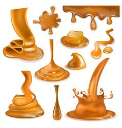 Splash of flowing caramel Royalty Free Vector Image