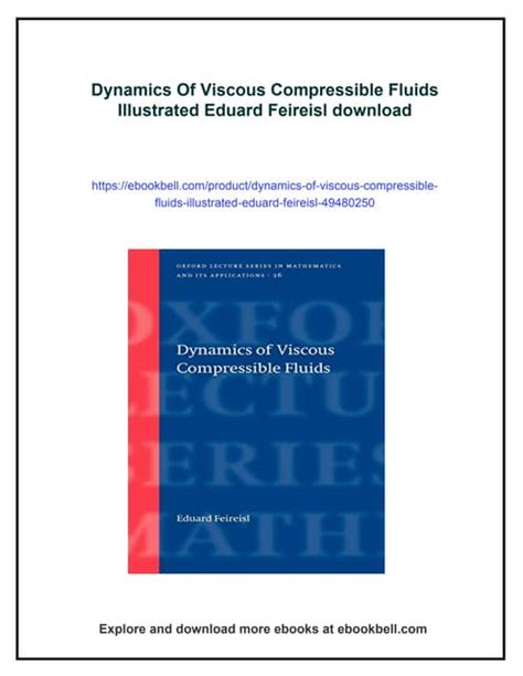 Dynamics Of Viscous Compressible Fluids Illustrated Eduard Feireisl Pdf
