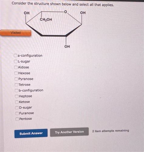 Consider The Structure Shown Below And Select All Chegg Com