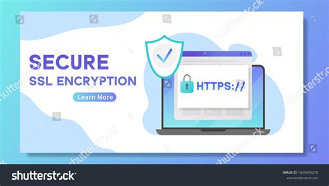 Secure Ssl Encription Banner Laptop Opened Stock Vector Royalty Free 1849405078 Shutterstock