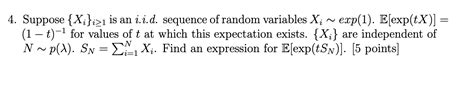 Solved Suppose Xi I Is An I I D Sequence Of Random Chegg