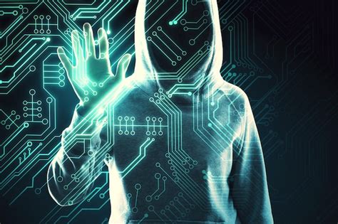 Premium Photo Hacker Using Abstract Circuit Interface Hacking And
