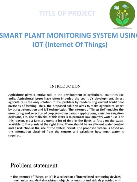 smart plant monitoring system using iot pdf internet of things
