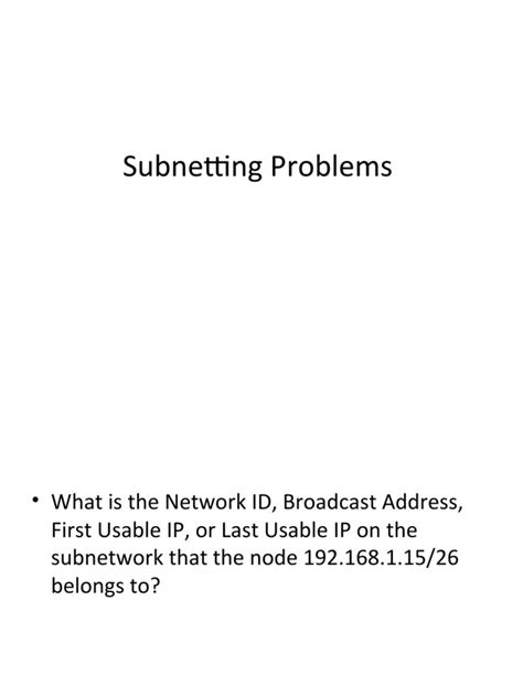 subnetting problems pdf computing computer network