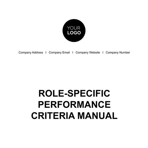 Role Specific Performance Criteria Manual Hr Template Edit Online