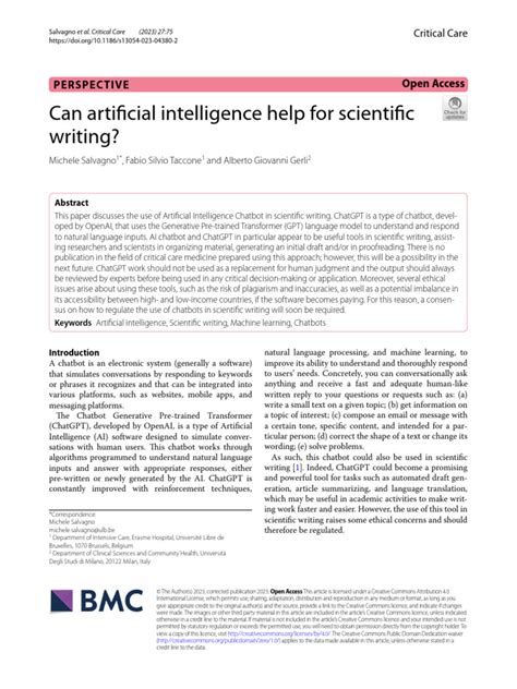 Artificial Intelligence For Scientific Writing Pdf Artificial