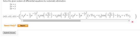 Solve The Given System Of Differential Equations By