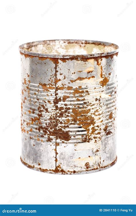 Rusty Metal Can Stock Photo Image Of Store Blank White