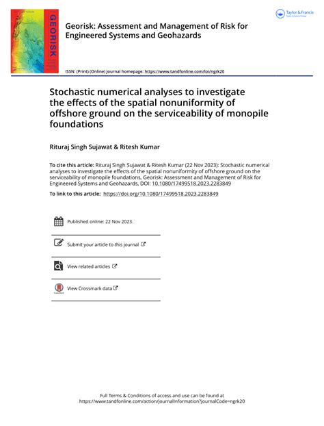 pdf stochastic numerical analyses to investigate the effects of the