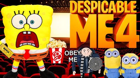 Spongebob Goes To The Despicable Me 4 Movie Spongebob Plush Youtube