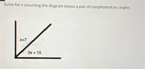 Solved Solve For X Assuming The Diagram Shows A Pair Of Complementary