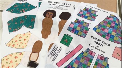 Easy Fabric Printed Jointed Cloth Doll Pattern Kit To Create Antique Hitty Doll Mini Patchwork