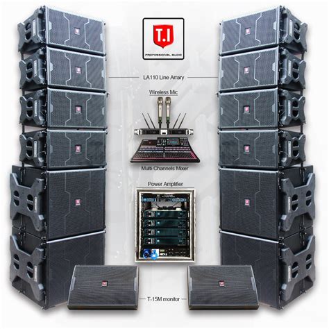 T I PRO Audio Waterproof Passive Two Way Sound System Single 10 Inch Church Stage Line Array