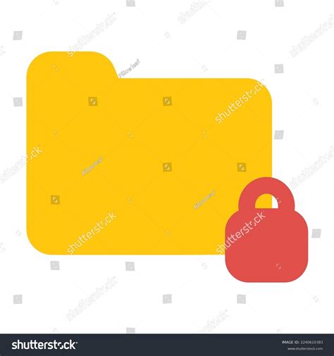 Encrypted Secure Folder Icon Flat Stock Vector Royalty Free