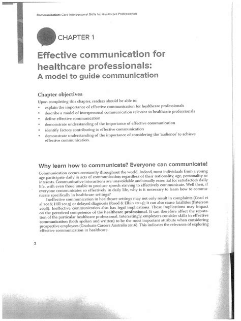 S2 Before Class Activity 1 Effective Communication For Healthcare