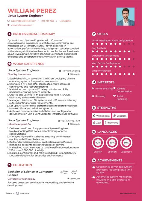 10 linux system engineer resume samples and templates for 2025