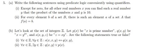 Solved A ﻿write The Following Sentences Using Predicate